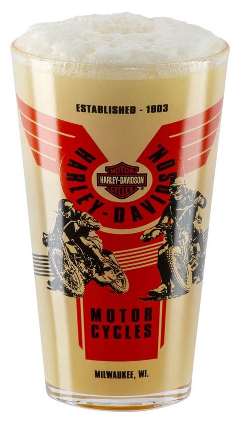 Harley Davidson® Vintage Poster Graphics Set Of Four Pint Glasses