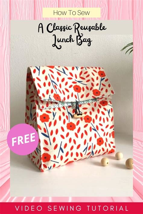 How To Sew A Reusable Lunch Bag Homemade Lunch Bag Diy Lunch Box