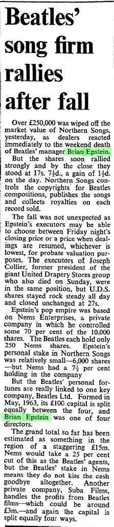 Clive Epstein Becomes Chairman Of Nems Enterprises • The Paul Mccartney