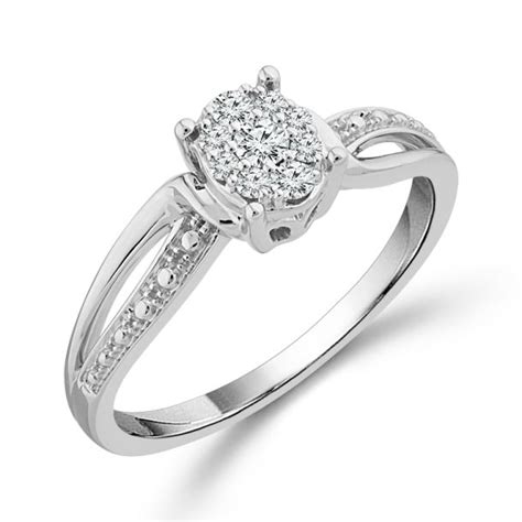 16ctw Diamond Oval Cluster White Gold Promise Ring Reeds Jewelers