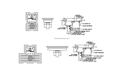 Floor Drain Section Cad Block