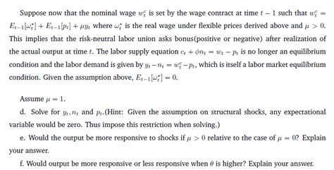 3 30 Pts Suppose That The Following Log Linearized