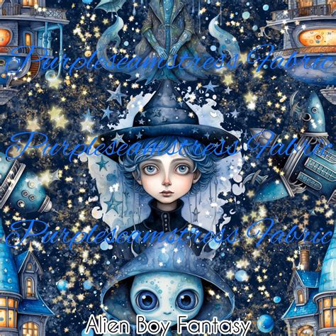 Alien Boy Fantasy Purpleseamstress Fabric