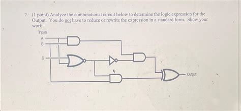 Solved (1 ﻿point) ﻿Analyze the combinational circuit below | Chegg.com