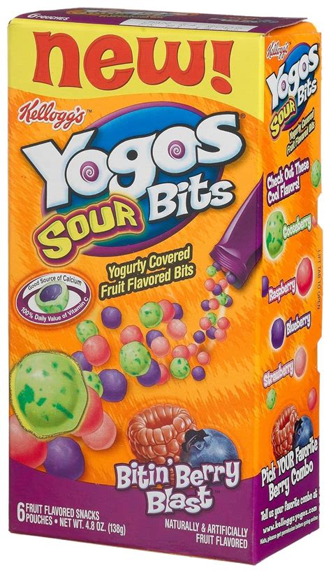 Yogos Sour Bits Bitin Berry Blast 6 Count Pouches Pack