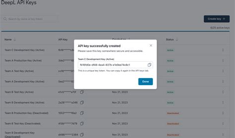 Managing Deepl Api Keys Deepl Documentation