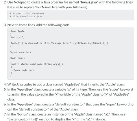 Solved 2 Use Notepad To Create A Java Program File Named