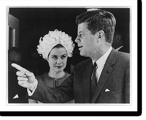 Historic Print John F Kennedy And Grace Kelly Both Half Lgth Grace Kelly Looking At John