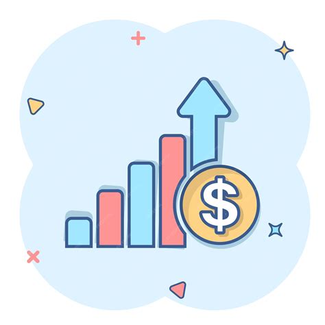 Premium Vector Growth Arrow Icon In Comic Style Revenue Cartoon
