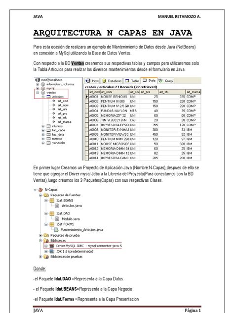 Arquitectura N Capas En Java Pdf Java Lenguaje De Programación Mi Sql