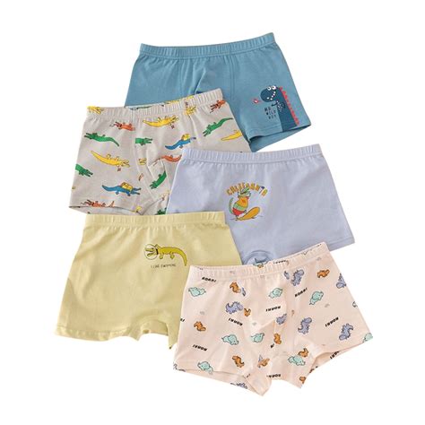5 Pack Boys Boxer Briefs Size 10 12 Cotton Soft Underwear Elastic Funny
