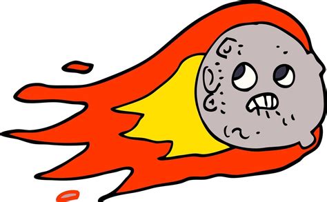 Cartoon Doodle Flaming Asteroid 12136438 Vector Art At Vecteezy