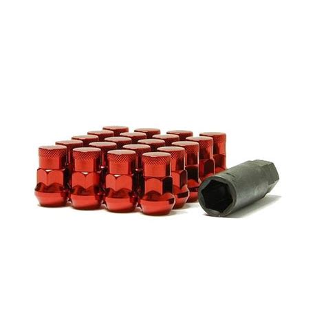 Wheel Mate Muteki Sr35 Close End Lug Nuts W Lock Set Red 12×150