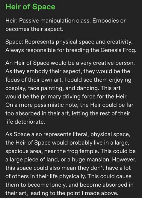 Classpect Analysis Heir Of Space Rhomestuck