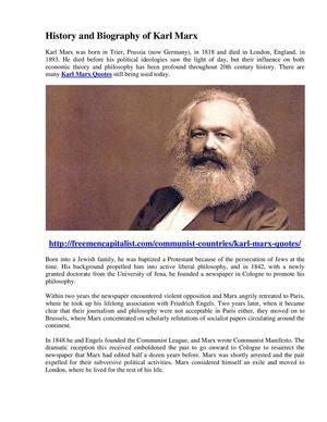 Karl Marx Biography Illustrated Biography Of Karl Marx Bookstation