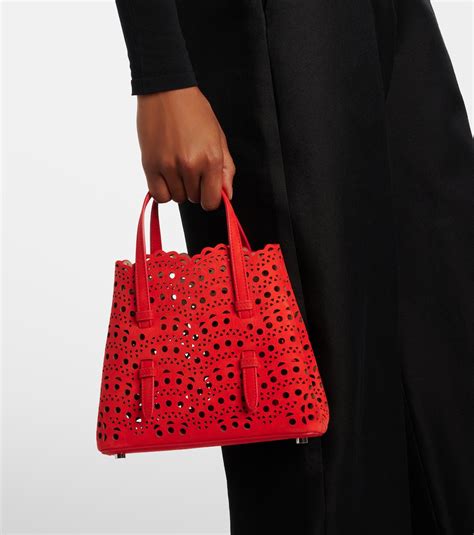 Mina 20 Vienne Leather Tote Bag In Red Alaia Mytheresa