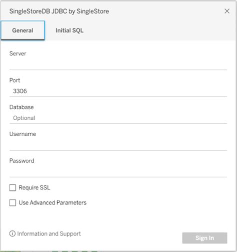 Connect With Tableau Desktop · Singlestore Documentation