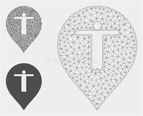 Guest Marker Vector Mesh Network Model And Triangle Mosaic Icon Stock Vector Illustration Of