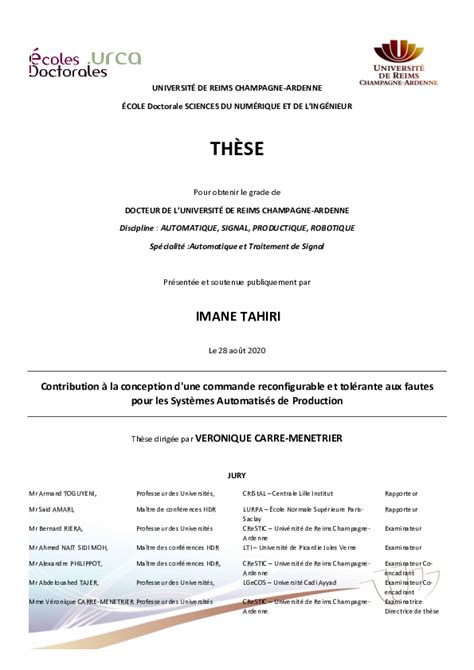 pdf contribution to the design of reconfigurable and fault tolerant control for automated