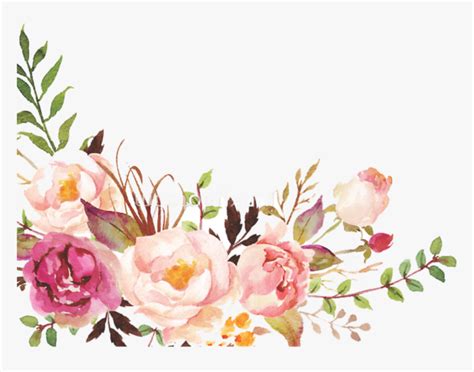 Watercolor Floral Border Paper Printable Flower Border Watercolor Png