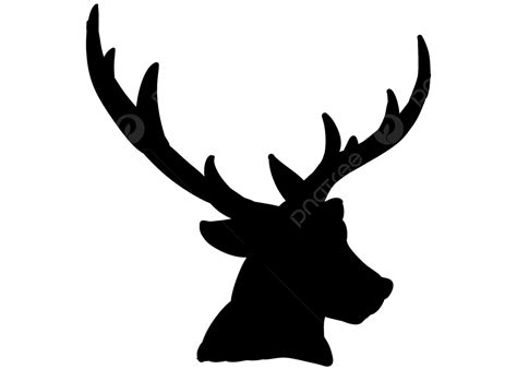 رأس أيل صورة ظلية رأس أيل أسود الغزلان خيال الغزال Png وملف Psd