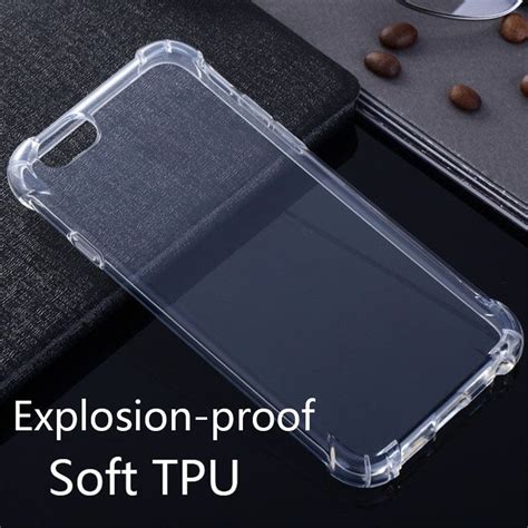 Clear TPU Explosion Proof Cell Phone Cases Transparent Protective Back Cover For IPhone 6s 7