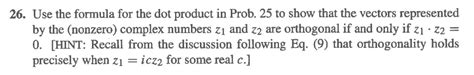 26 Use The Formula For The Dot Product In Prob 25