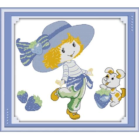 Blue Hat Girl Needlework Kits Uk