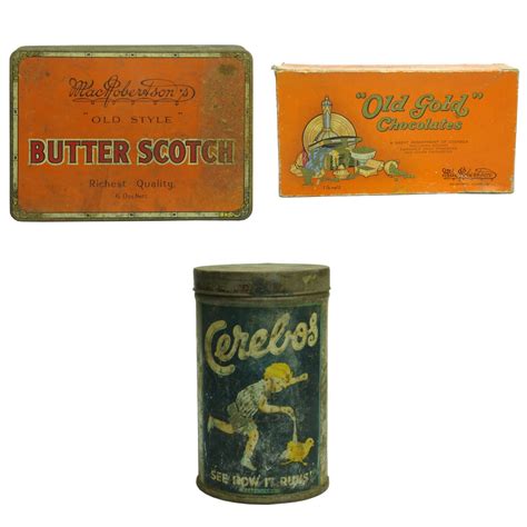 3 Items 2 Tins And Box Macrobertsons Old Style Butter Scotch Tin 6 Oz Box Macrobertson