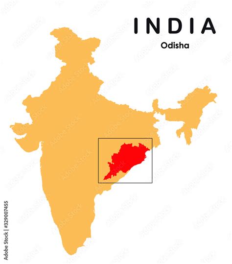Odisha In India Map Odisha Map Vector Illustration Stock Vector