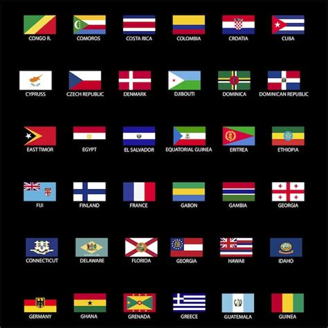 Banderas Con Nombres Del Mundo Países Del Mundo Ficha Especial A