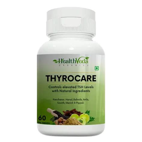 Health Veda Organics Thyrocare Supplements For Thyroid Support 60 Veg