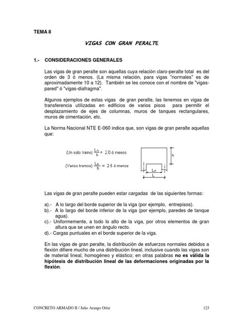 Vigas Con Gran Peralte Pdf Doblar Concreto Reforzado