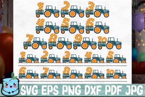 Tractor Numbers Bundle Graphic By Mintymarshmallows · Creative Fabrica