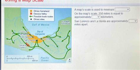 Solved Sig à Map Scale Maps Scale Is Used To Measure N The Maps Scale 250 Miles Is Equal To