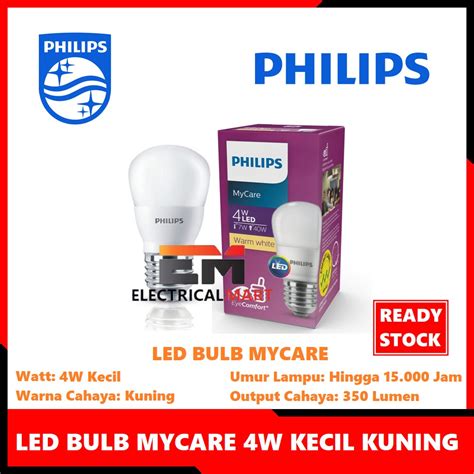 Lampu Bulb Led Bulb Mycare Philips W Kecil Kuning Ww W Watt Watt Original Grosir Promo