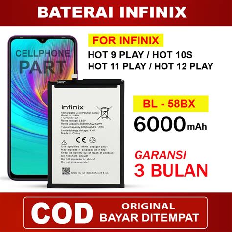 Jual ORIGINALBATERAI BATRE INFINIX HOT PLAY HOT PLAY HOT S HOT PLAY HOT