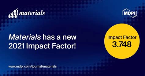 Materials Receives Updated Impact Factor Of 3 748