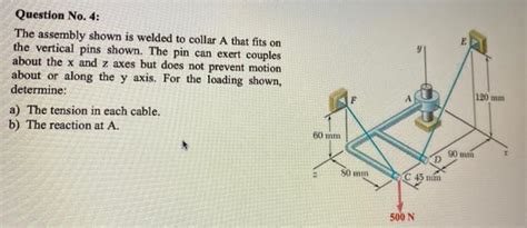 Solved Question No 4 The Assembly Shown Is Welded To