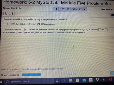 solved homework 5 2 mystatlab module five problem set