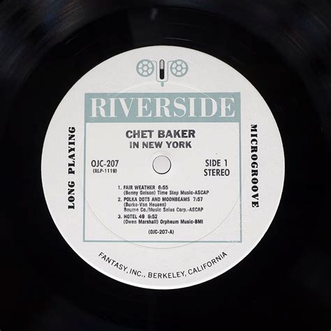 Yahooオークション Us盤 Chet Bakerin New Yorkriverside Ojc207