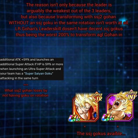 Who Is The Best Leader To Transform Agl Gohan On Rdbzdokkanbattle