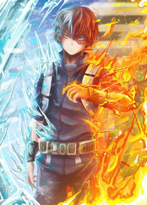 Shoto Todoroki Fanart Jeez Art Anime Background Anime Character