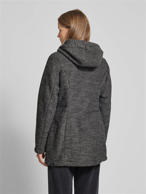 Ragwear Lange Jas Met Capuchon Model Nettie In Antraciet Gemêleerd