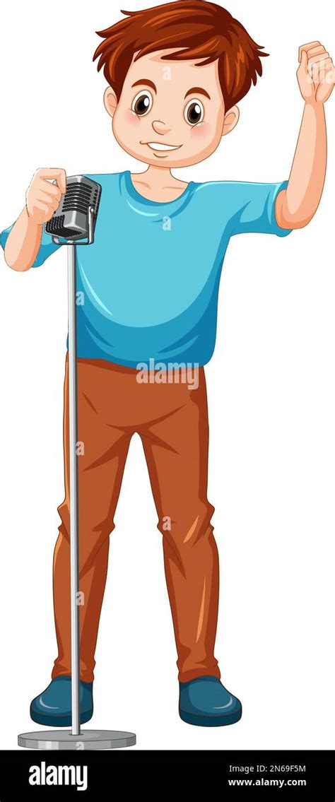 Singer Man Cartoon Character Isolated Illustration Stock Vector Image And Art Alamy