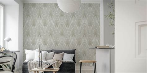Gray Art Deco Glam Wallpaper For Modern Decor