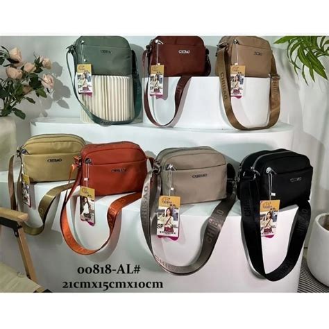 Chb 035 กระเป๋าสะพายข้างผ้าเรียบขนาด 8 นิ้ว น้ำหนักเบา พกพาสะดวก ใส่ของ