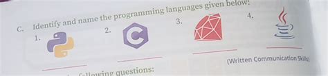 C Identify And Name The Programming Languages Given Below Image Of Pyth