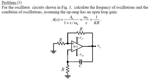 solved problem 3 for the oscillator circuits shown in fig 3