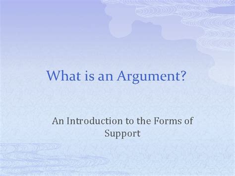What Is An Argument An Introduction To The